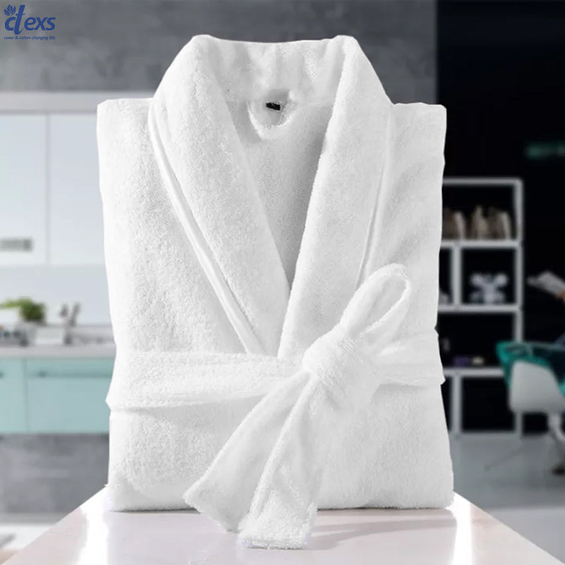 Unisex Pure Cotton Bath Robe in White | Bath Robe | Robust Ltd