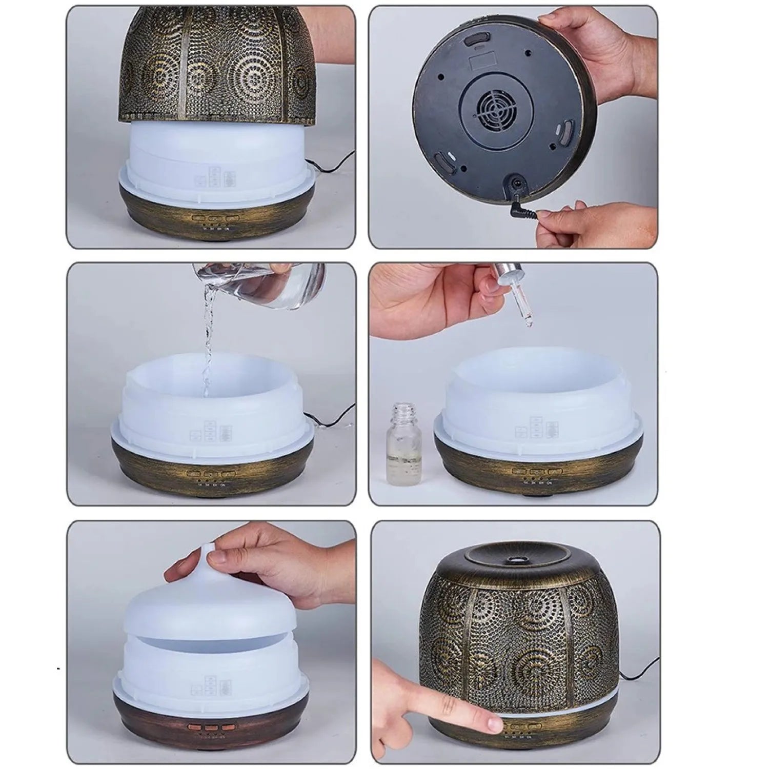 Aroma Oil Diffuser With Metal Brass Body | Robust